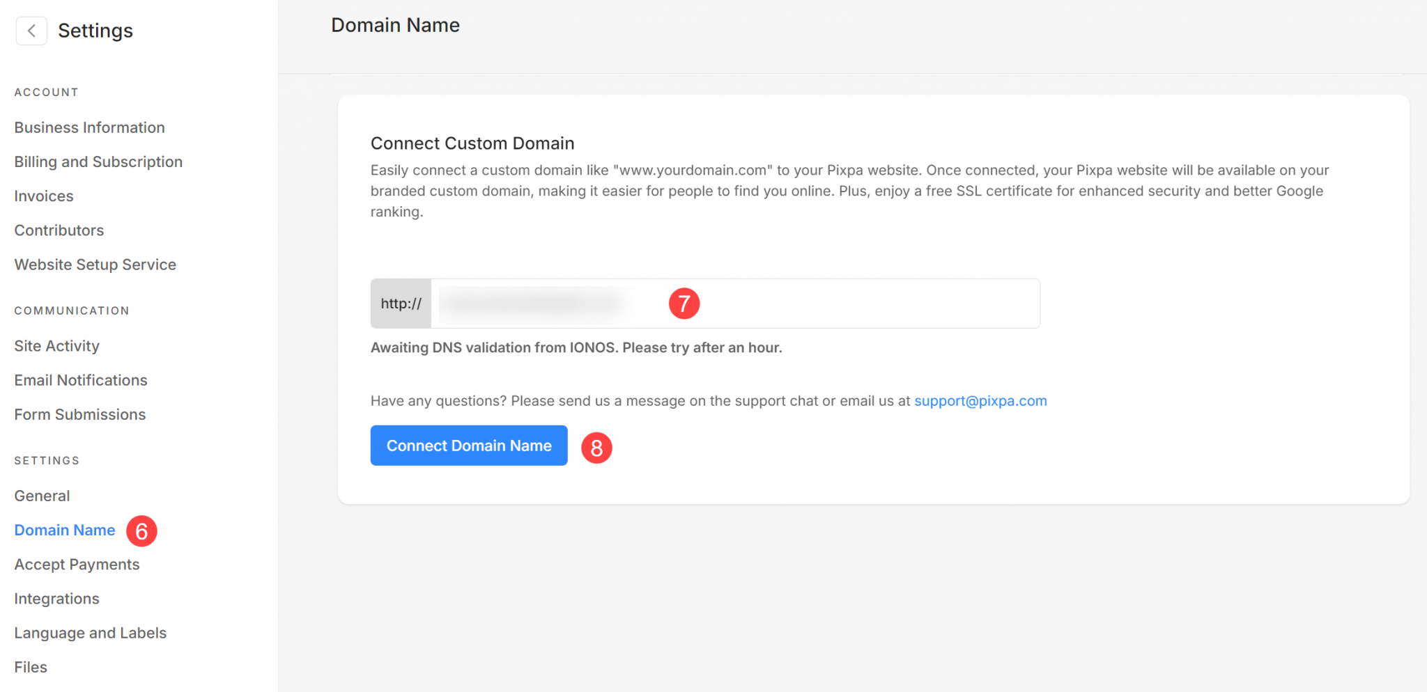 Get one year free domain registration — Pixpa Help
